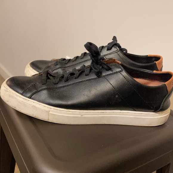 BYLT Basics | Shoes | Size Black Leather Bylt Basics Sneakers Gently ...